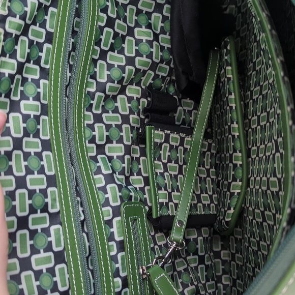 Bags | Green Leather Laptop Bag | Poshmark